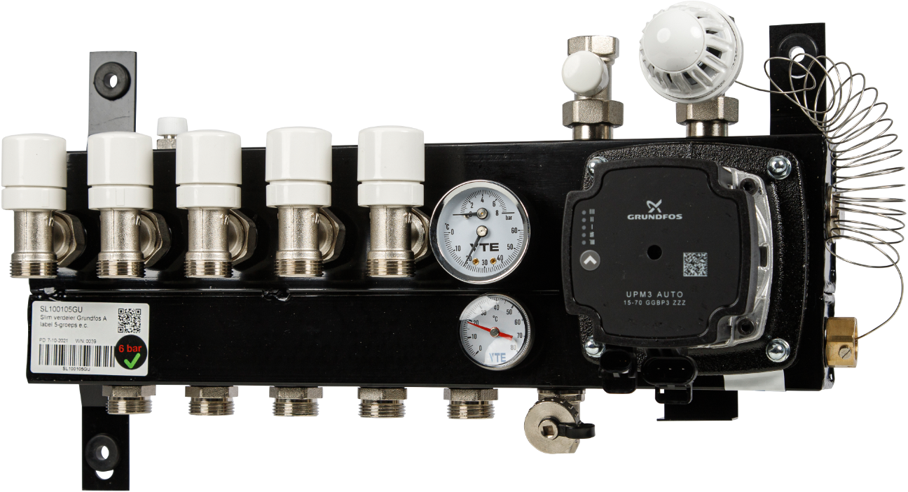 VTE Slim verdeler 5 groeps. met Grundfos pomp Jouw Groothandel